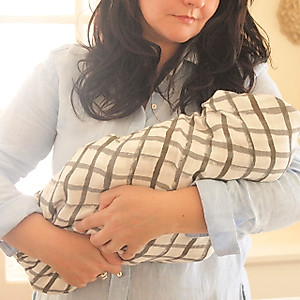 AENNE BABY Muslin Swaddle Blanket for Boys & Girls, Infant Toddler Quilt, Luxurious Wrap, Soft and Silky Stroller & Nursing Cover, Grey Watercolor Mesh Blankie, Large 47"x 47", 1 Pack