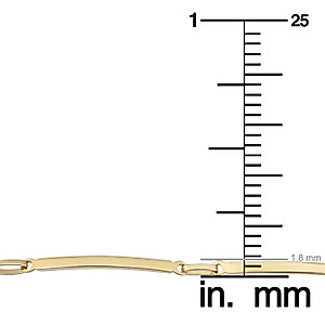 KoolJewelry 14k Yellow Gold Bar Link Bracelet for Women (1.8 mm, 7.25 inch)