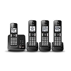 Panasonic KX-TGD394B Dect 6.0 4-Handset Landline Telephone (Renewed)