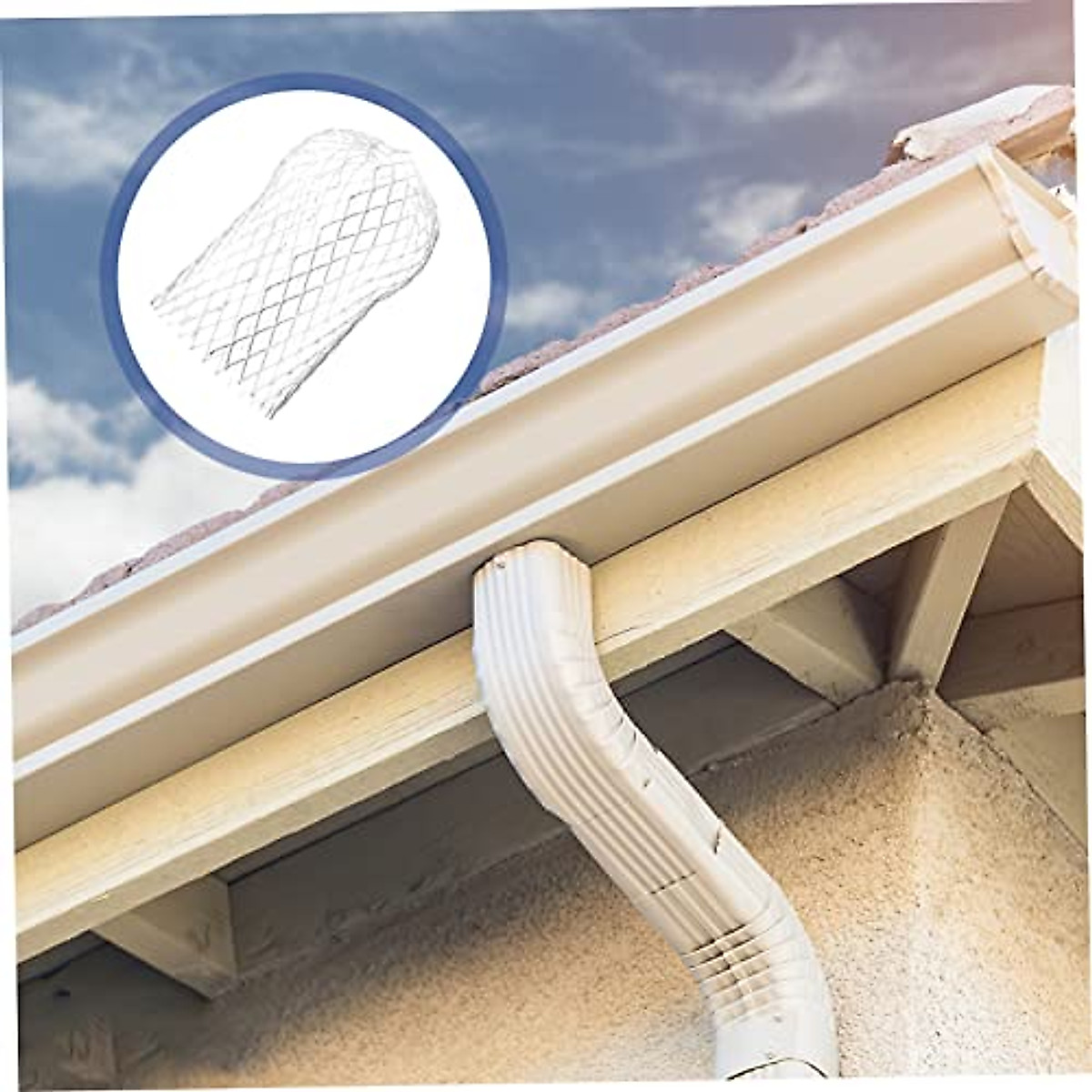 DOITOOL 12 pcs drain filter roof downspout strainer gutter balloon guard stainless filter strainer gutter downspout guard anti-blocking Screen Shield net safety mask Stainless steel