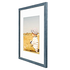 Golden State Art, 16x20 Picture Frame with Mat for 11x14 - High Definition Glass Wall Mounting Horizontal Vertical Display (Blue, 2 Pack)