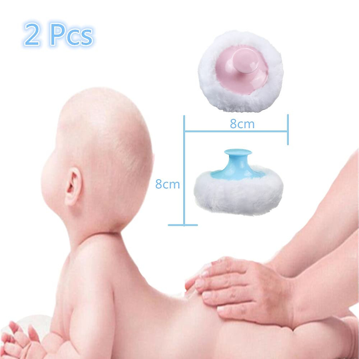 Xianglangsuccess 2Pcs Baby Powder Powder Puff Plush + Boxed Container, Baby Powder Container