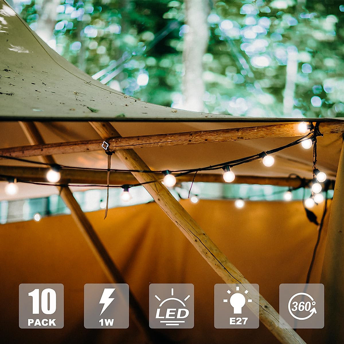 MZyoyo Small LED Night Light Bulb,1W LED Light Bulb,G14 G45 1W E26 E27 Soft White 3000K,Not Dimmable LED Energy Saving Light Bulbs 5 Watt Equivalent,for Halloween Bedroom Holiday Decoration,10 Pack