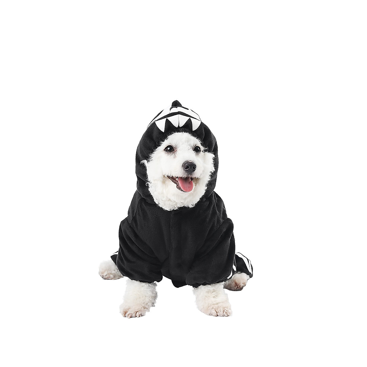 Spooktacular Creations Pet Dog Plush Skeleton Hoodie Costume for Halloween Dress Up Party, Pet Carnival, Outdoor Play (Small)