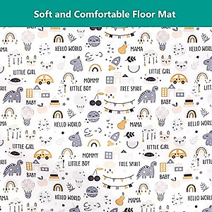 Dream On Me Snug N Play Floor Seat in Hello World, Baby Seat, Top-Notch Safety Features, Padded Baby Floor Seat, Waterproof Fabric, Folds Flat, Easy to Store and Transport