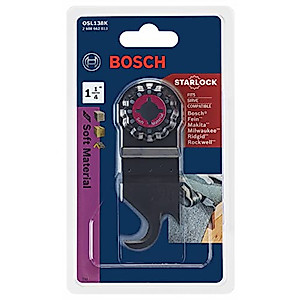 BOSCH OSL138K 1-Piece 1-1/4 In. Starlock Oscillating Multi Tool Soft Materials High-Carbon Steel Hook Knife Blade for Cutting Applications in Carpet, Cardboard, Asphalt Shingles