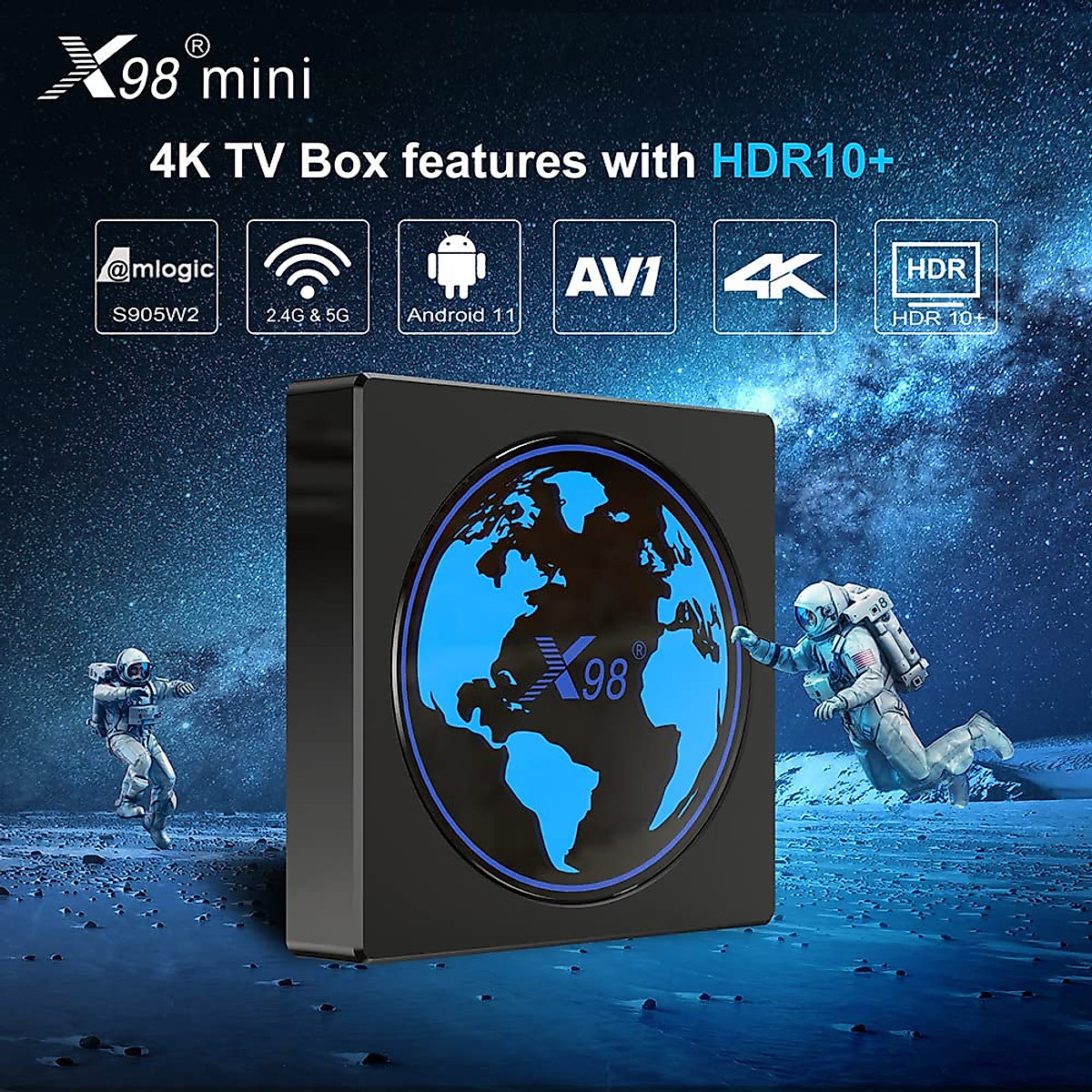 Android 11.0 TV Box, X98 Mini Amlogic S905W2 TV Box 4GB RAM 32GB ROM Support AV1 WiFi BT4.2 4K HDR Box with Keyboard i8