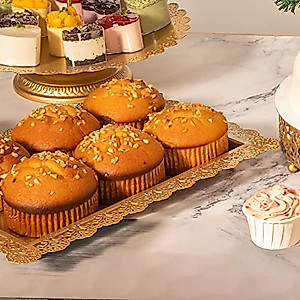 Nelhalt Gold Cake Stand 6 Pcs, Antique-inspired Dessert table Display Set Different Heights and Shapes Stands Tiered Cupcake Holder Candy Fruit Plate Decoration for Wedding Birthday Party Celebration