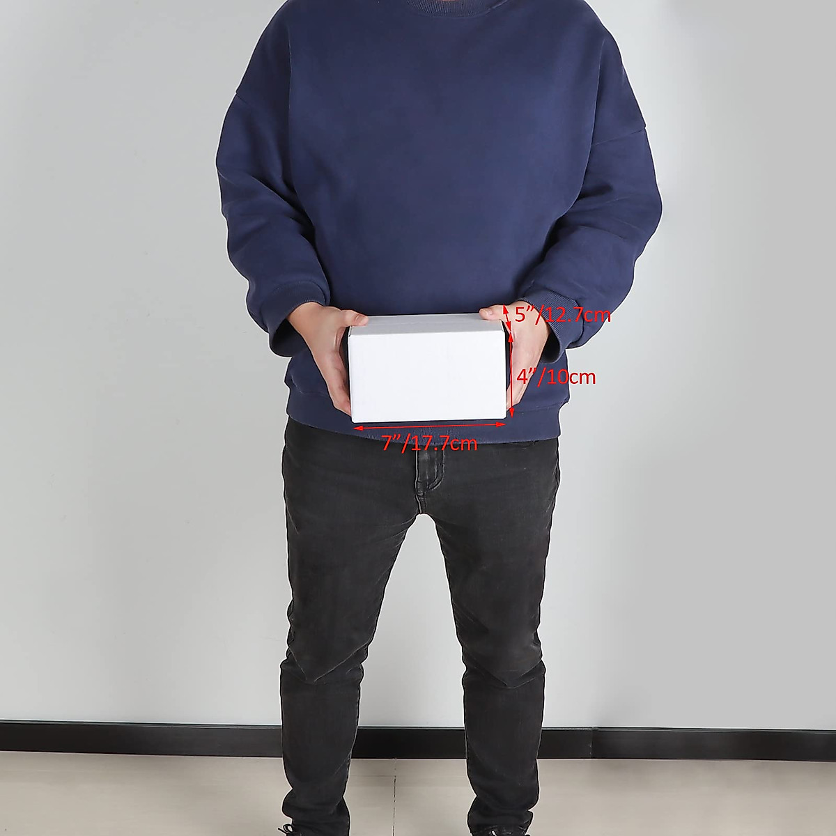 Calenzana 7x5x4 Inches Shipping Boxes Pack of 25, White Cardboard Corrugated Box for Mailing Packing and Storage