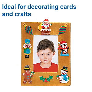 Baker Ross FE765 Christmas Foam Stickers - Pack of 200, Kids Stickers, Ideal for Children's Arts and Crafts Projects, Great for Card Making and Scrapbooking
