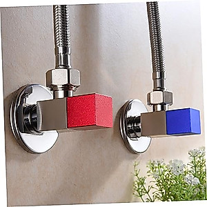 WOONEKY Toilet Supply Toilet Valve Angle Valve for Bidet Toilet Water Valve Angle Stop Valve Angle Valve for Toilet Bathroom Valves Toilet Part Angle Valve for Bathroom Metal Blue