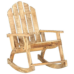 Garden Rocking Chair Solid ,Porch Chair,Patio Rocker,Pool Rocker,Relaxing Rock,TV Chair,Coffee Chair,Retro Rocking Chair,for Front Porches, Outdoor Patios, Gardens, Camping, Balconies,Mango Wood
