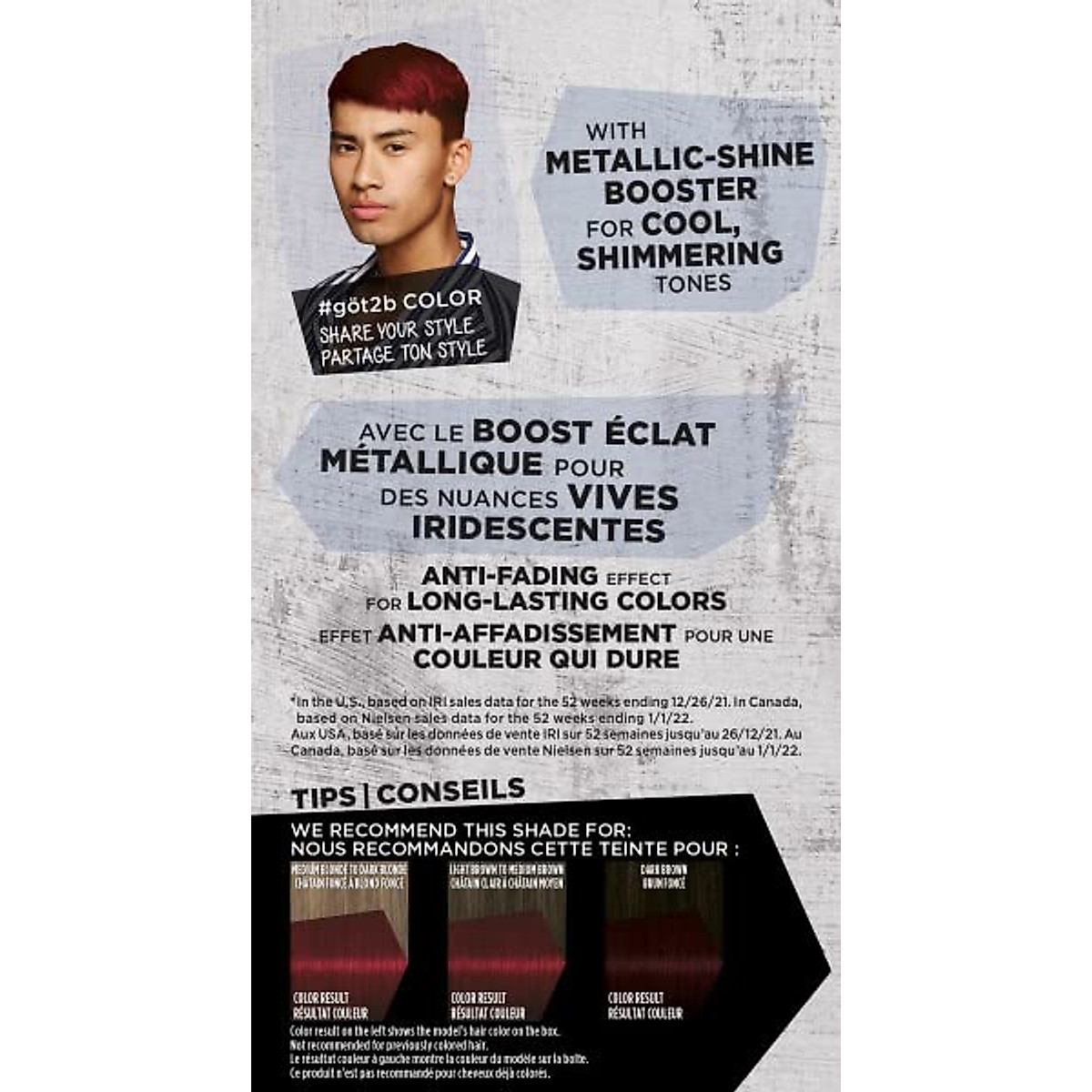 Got2b Metallics Permanent Hair Color, Deep Red