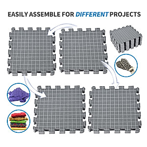 Yrangee Blocking Mats for Knitting,Extra Thick Blocking Boards with Grids for Needlepoint or Crochet,9 Pack Knitting Mats with 150 T-Pins and Storage Bag