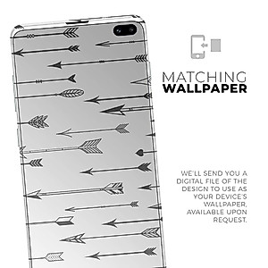 DesignSkinz Vector Black Arrows Protective Vinyl Decal Wrap Skin Cover Compatible with The Samsung Galaxy S20 (Screen Trim & Back Glass Skin)