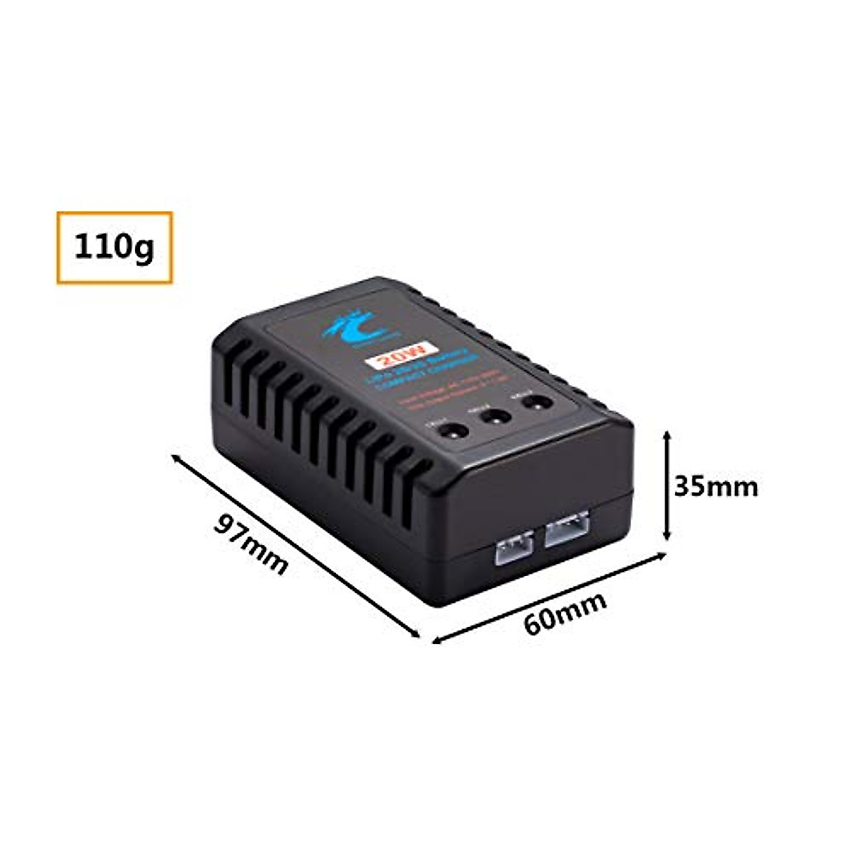 OL-3 Airsoft Lipo Charger, 2 -3 Cells 20W Li-Po Charger for Airsoft & RC Car 7.4V / 11.1V Battery Packs with 1.6A Output, 2S to 3S XH Connector