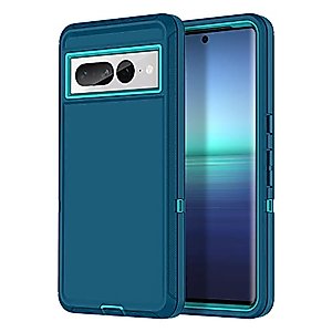I-HONVA for Google Pixel 7 Pro Case Shockproof Dust/Drop Proof 3-Layer Full Body Protection [Without Screen Protector] Rugged Heavy Duty Durable Cover Case for Google Pixel 7 Pro 6.7 inch,Turquoise