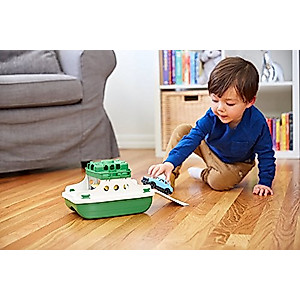 Green Toys Ferry Boat Bathtub Toy, Green/White, 10"X 6.6"x 6.3"