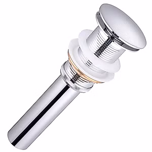 Aquaterior 1 5/8" Bathroom Pop up Drain Vessel Sink Drain Solid Brass Kitchen Sink Drains Tub Basin Polished Chrome