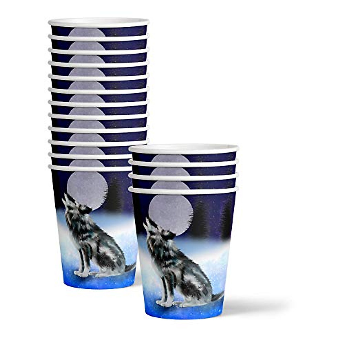 Wolf Birthday Party Supplies Set Plates Napkins Cups Tableware Kit for 16
