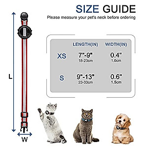Airtag Cat Collar Breakaway, Reflective Kitten Collar with Apple Air Tag Holder and Bell, Lightweight Tracker Cat Collars for Girl Boy Cats, Kittens, Puppies (Red, S)