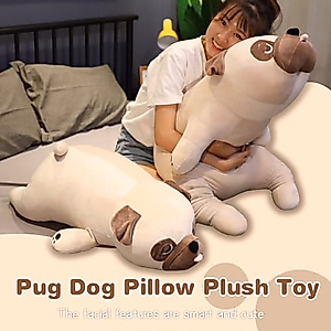 Seyomi Pug Stuffed Animal, 23.6 Inches Soft French Bulldog Plush Pillow Pet,Cute Dog Hugging Toys Gifts