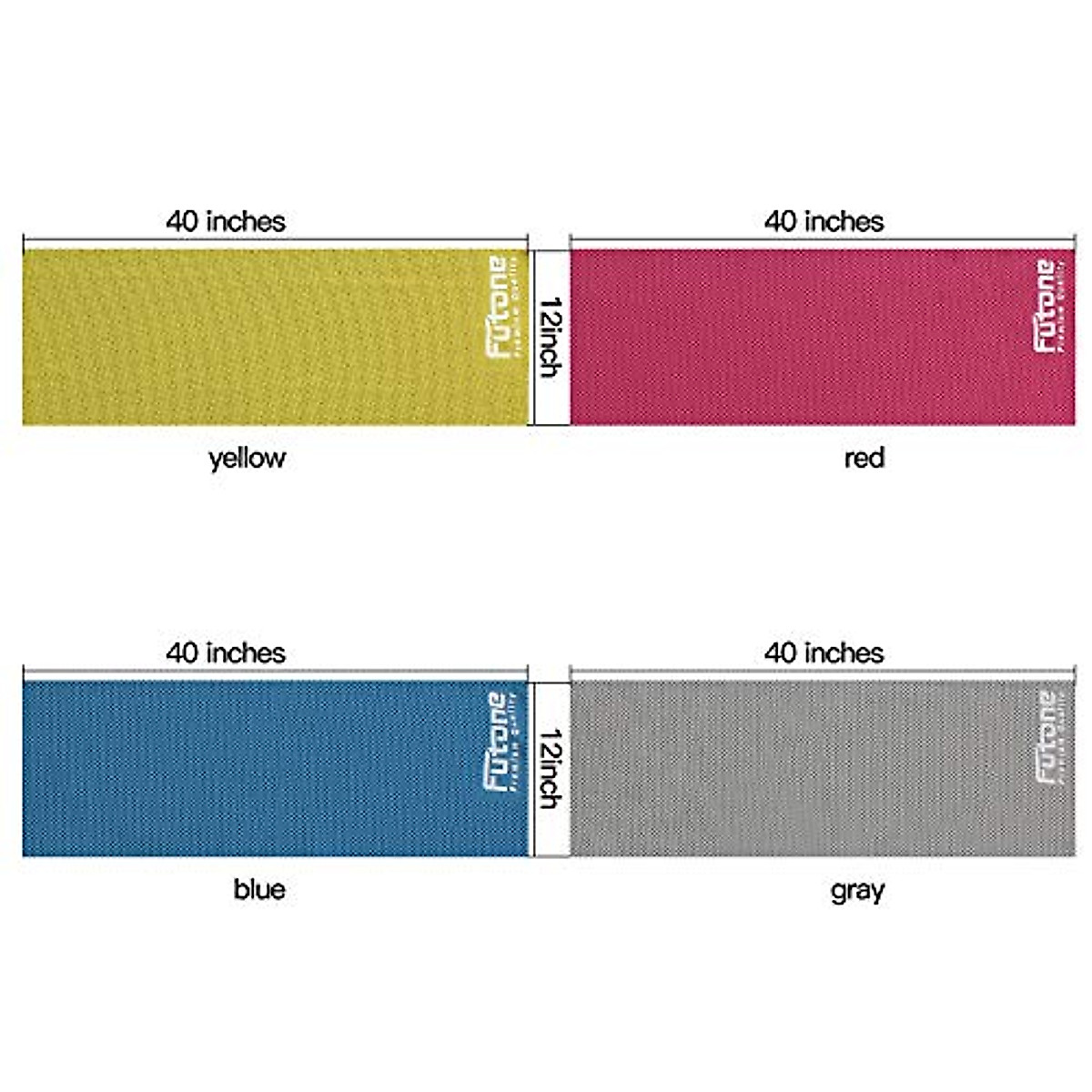 Futone Cooling Towel, Gym Towels, Workout Towels, Cooling Neck Wrap Scarf, Compact Sports Towels for Men Women, Cooling Face Mask Cover, 40" x 12," 4 PCS (Red, Blue, Yellow, Gray)
