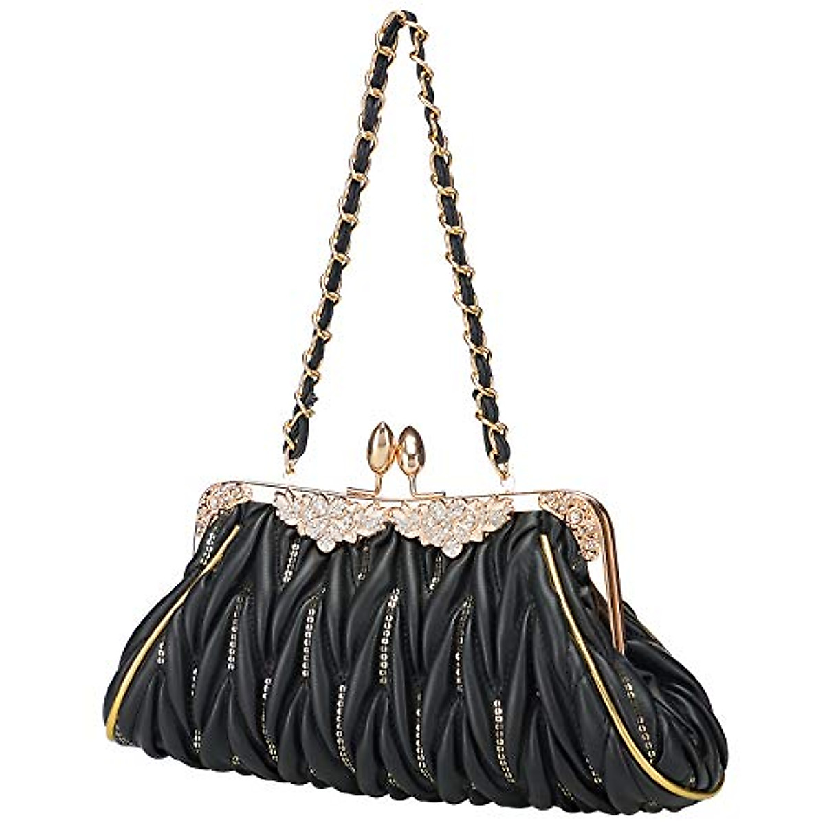 BGMIX womens purses and handbags for women handbags clutch purses for women evening bags(Black)