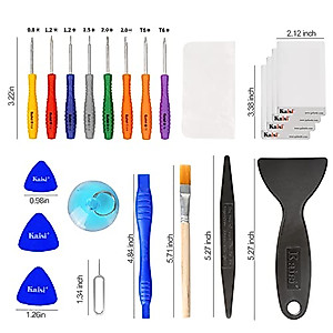 Kaisi 32 in 1 Professional Electronics Screen Opening Pry Tool Repair Kit with Steel and Carbon Fiber Nylon Spudgers, Double Side Adhesive Tape and 8 Screwdrivers for Open Cellphone, Laptops, Tablets