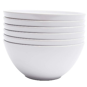 Yinshine Melamine Cereal Bowls Set - Soup Bowls for Daily Use, 6pcs Blue Bowls, 28oz, Dishwasher Safe
