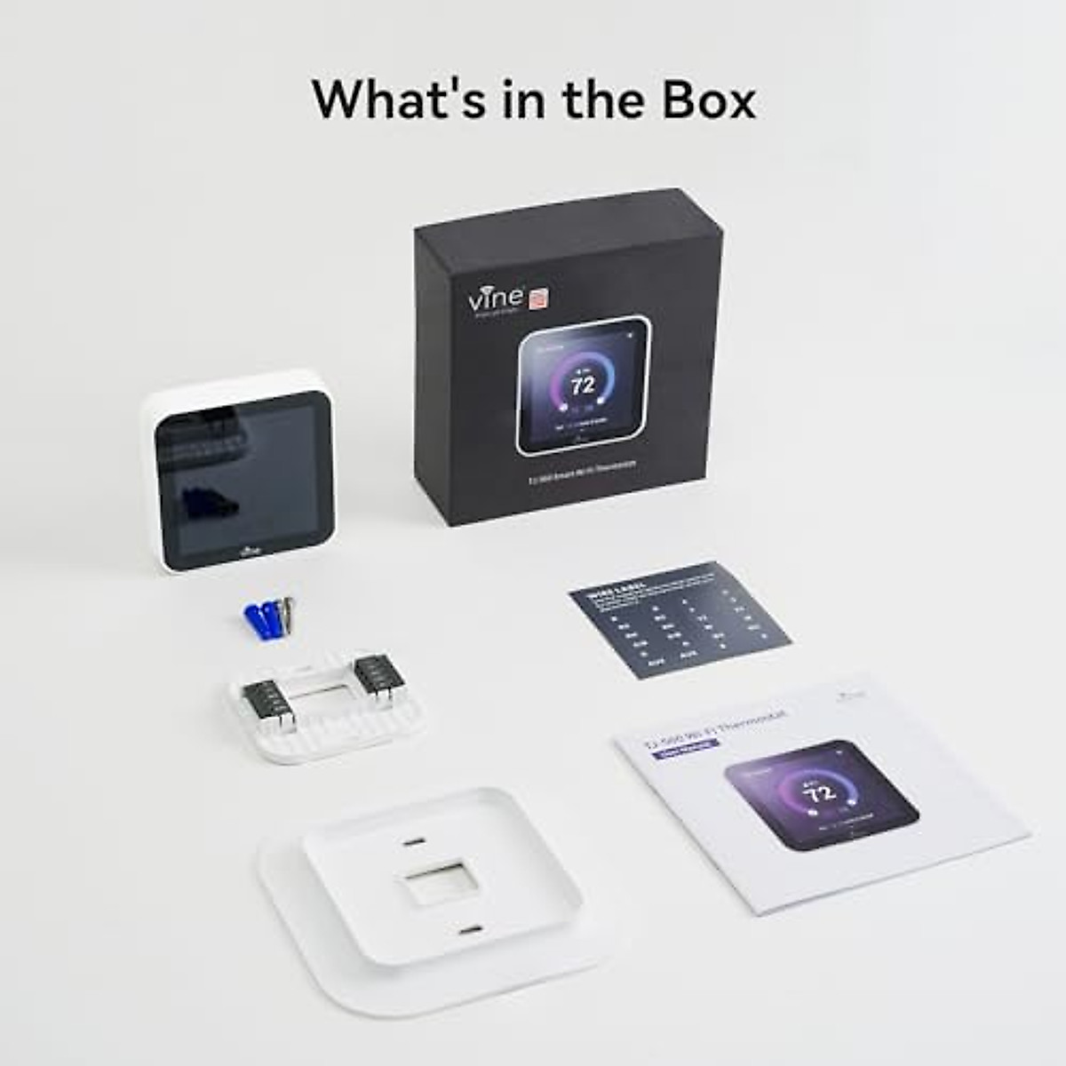 vine Smart Thermostat Larger Color Screen Thermostats for Home Heat and AC, 7 Day Programmable WiFi Thermostat App Control Compatible with Alexa and Google Assistant, C-Wire Required