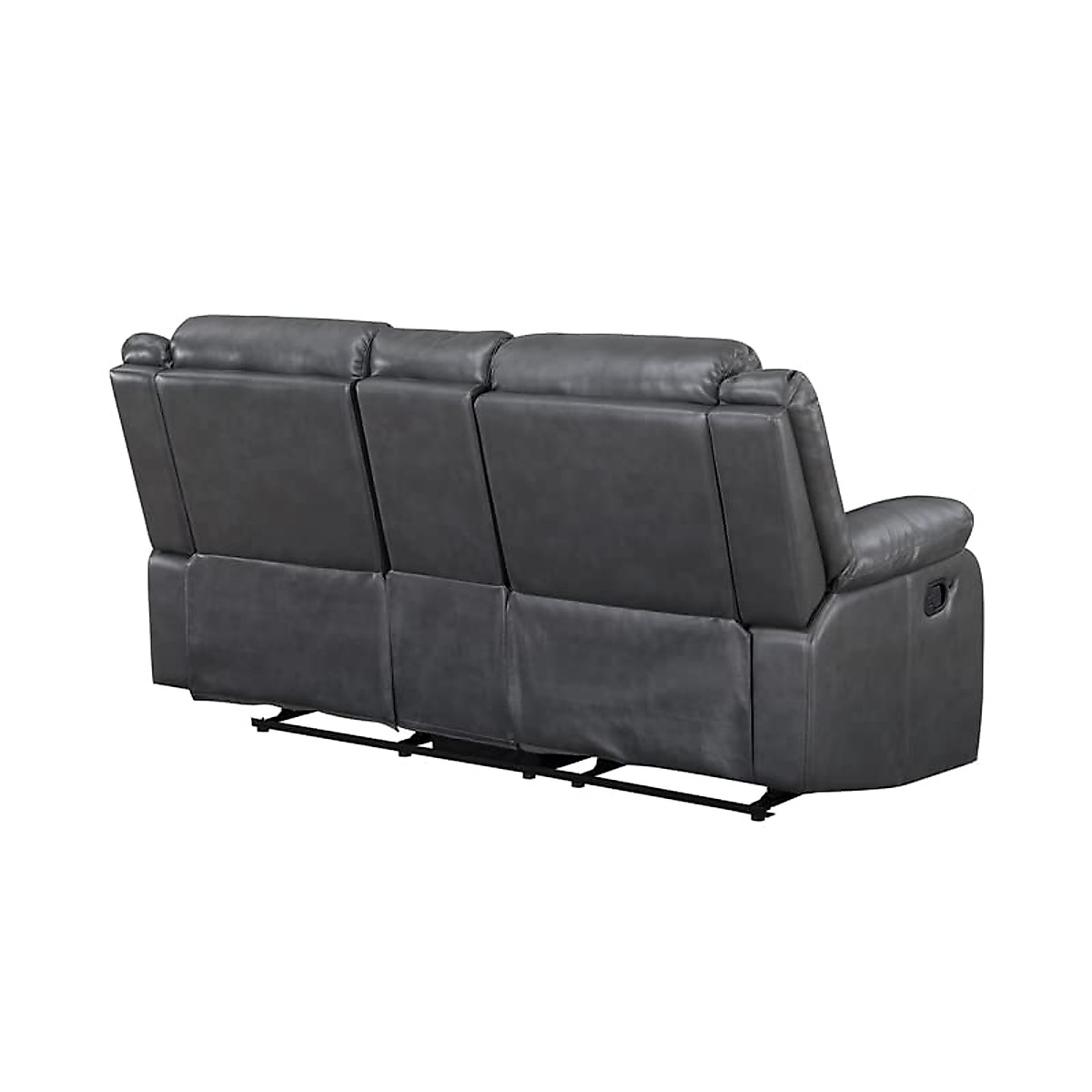 Galaxy Home Furnishings Martin Manual Reclining Loveseat Finished with Faux Leather/Wood in Gray