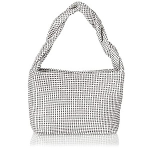 The Drop Women's Anusha Rhinestone Twisted Handle Shoulder Bag, Silver, One Size
