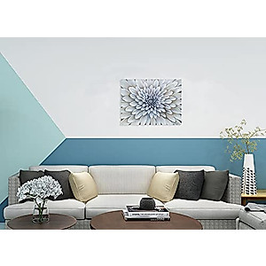 SYGALLERIER Floral Canvas Wall Art with Textured Modern Abstract White Flower Paintings Aesthetic Pictures Artwork for Living Room Bedroom Bathroom Decor