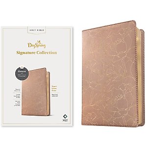 NLT Super Giant Print Bible, Filament Enabled (LeatherLike, Blush Floral, Red Letter): DaySpring Signature Collection