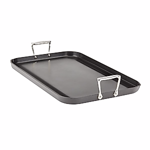 All-Clad HA1 Hard Anodized Nonstick Griddle 13x20 Inch Oven Broiler Safe 500F Pots and Pans, Cookware Black