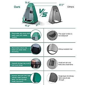 anngrowy Shower Tent Pop-Up Privacy Tent Camping Portable Toilet Tent Outdoor Camp Bathroom Changing Dressing Room Instant Privacy Shelters for Hiking Beach Picnic Fishing Potty, Extra-Tall 2 Colors