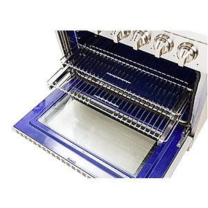 FORNO Massimo Freestanding 30-Inch Full Gas Range and Oven with 5 Italian Sealed Burners Cooktop - 4.32 Cu.Ft. Convection Stainless Steel Oven Includes Cast Iron Accessories