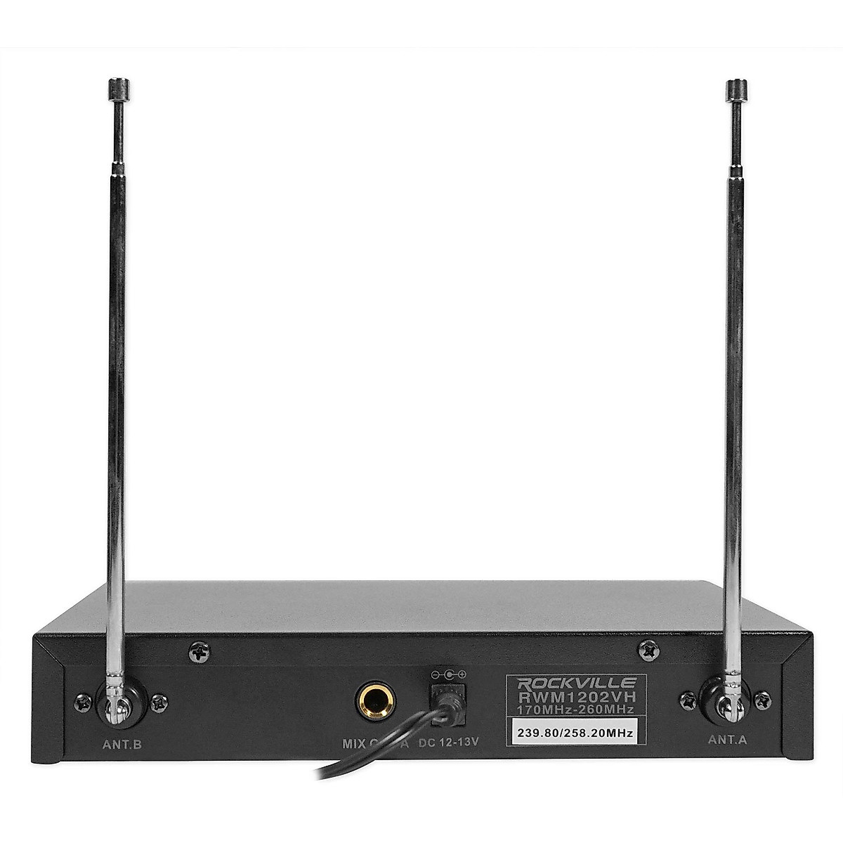 Rockville RWM1202VH VHF Wireless Dual HandHeld Microphone System/Metal Receiver