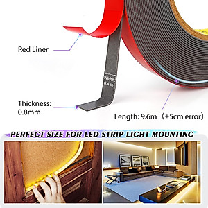 Double Sided Tape, Heavy Duty Mounting Tape, 33FT x 0.4IN Adhesive Foam Tape 3M Quality for Home Office Car Automotive Decor