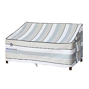WJ-X3 Patio 2 Seater Sofa Couch Waterproof UV Resistant No Fading Heavy Duty Outdoor Striped Furniture Cover, 54 x 38 x 35 Inches