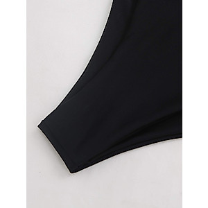 Balimtoy Summer Bikini Sets for Women Sexy V Neck Push Up Bathing Suits High Cut Thong Two Piece Cheeky Swimsuit Black S