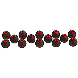 Xcessor (S 7 Pairs (14 Pieces) of Silicone Replacement in Ear Earphone Small Size Earbuds Replacement Ear Tips for Popular in-Ear Headphones. Black/Red