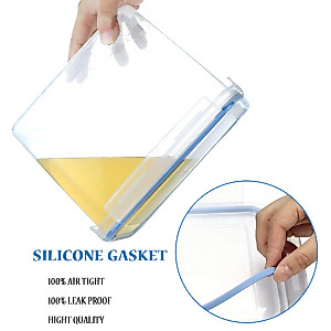 Food Storage Containers - Hangoes Cereal & Dry Airtight Plastic Containers, Set of 8 Kitchen Containers 175.9 Oz/ 54.1 Oz with 1 Measuring Cup & 20 Chalkboard Labels & 1 Liquid Chalk Marker