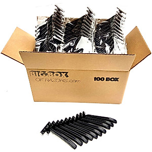 100 Box of Bullet Blades Black Razor Blades Disposable Stainless Steel Hospitality Quality Shavers High End Twin Blade Razors for Men and Women