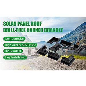 7PCS Solar Panel Mounting Brackets ABS Drill Free Corner Bracket Kit for RV, Boats, Caravans, Camper, Trailers, Vans, Sheds, Garages, Deck of Boats