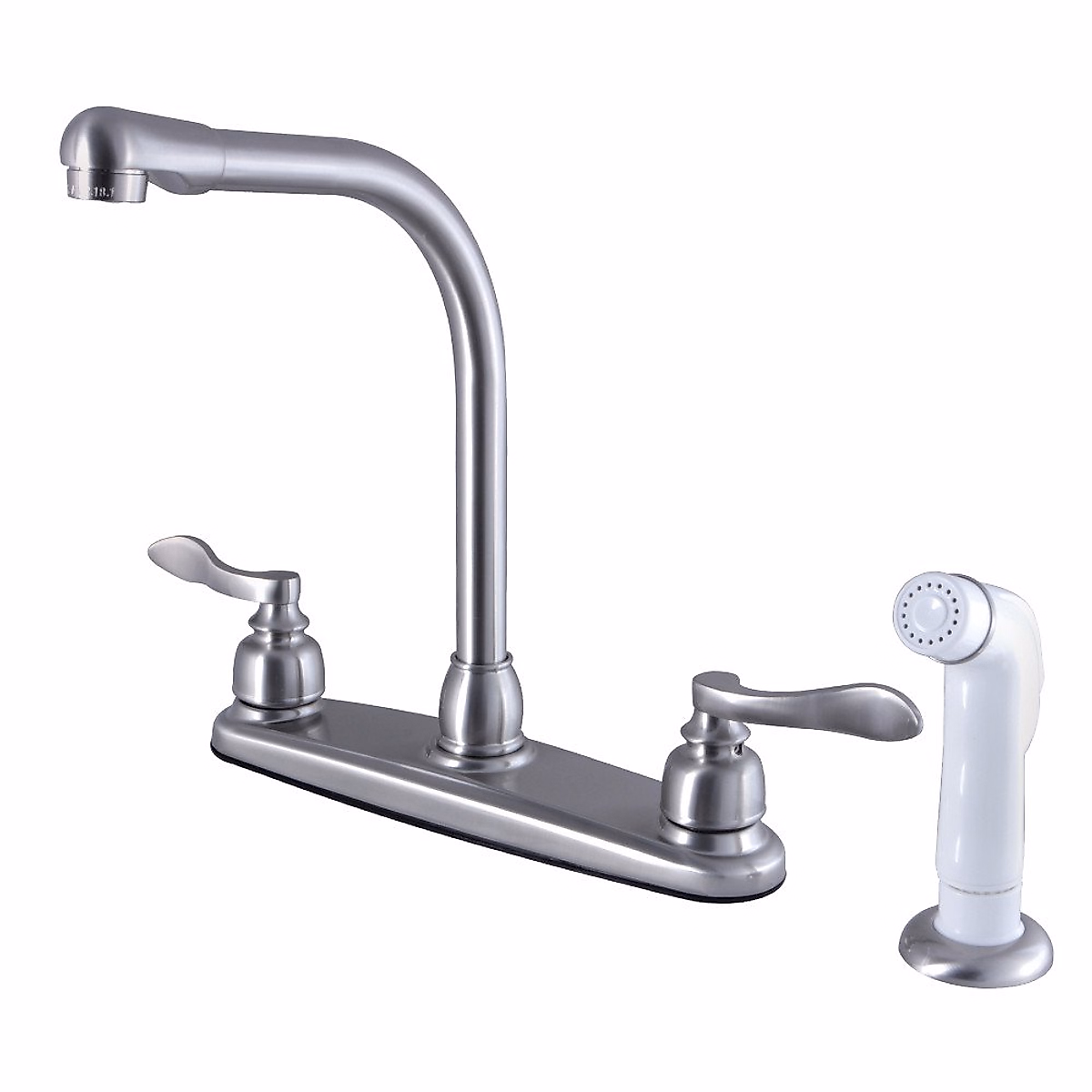 Kingston Brass FB718NFL NuWave French 8" Centerset Kitchen Faucet, 7 Inch in Spout Reach, Brushed Nickel