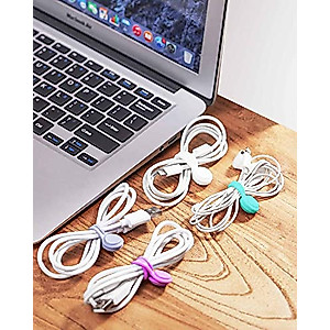 Magnetic Cable Ties 10 PCS Reusable Cable Organizers Earbuds Cords USB Cable Manager Keeper Wrap Ties Straps Bookmark Clips Whiteboard Noticeboard Fridge Magnets for Office, School, Home Organization
