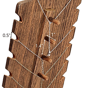 MOOCA Wooden Freestanding Necklace Holder Stand for Multiple Necklaces, Necklace Display Stand, Jewelry Display Stand for Vendor, Brown Color