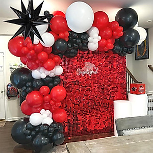 Red Black and White Balloon Arch kit- 155pcs Red Black White Balloons Garland Kit for Graduation Baby Shower Birthday Prom Party Decorations Supplies